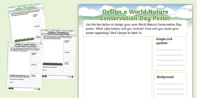 Design a World Nature Conservation Day Poster Worksheet