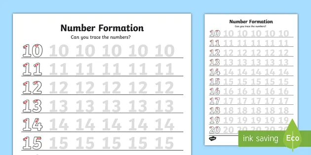 FREE! Number Formation 10 To 20 Worksheet (Teacher-Made), 45% OFF