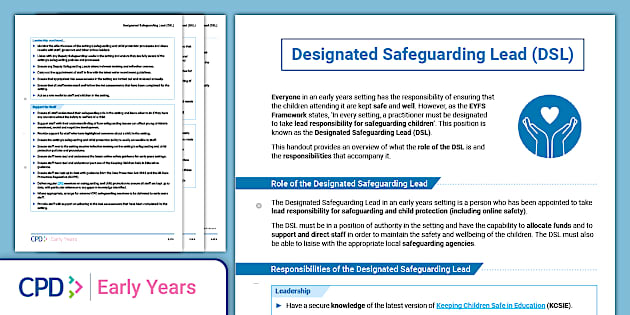 Designated Safeguarding Lead | DSL | Handout - Twinkl