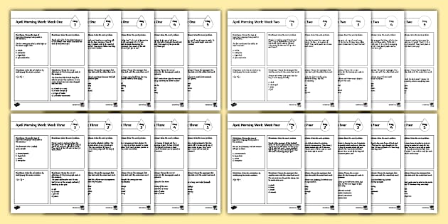 Fifth Grade April Morning Work Bundle (teacher made)