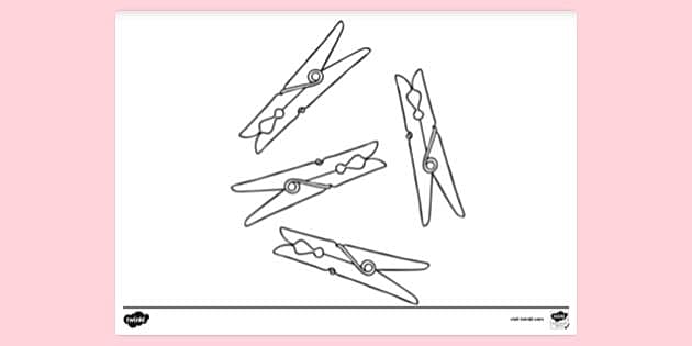 Clothing Peg Colouring Sheet | Colouring Sheets - Twinkl