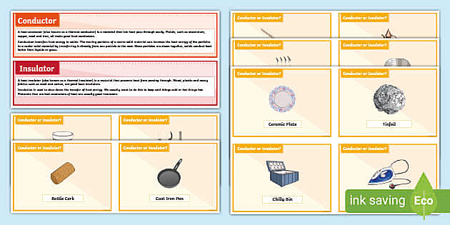 Conductor or Insulator Sorting Cards