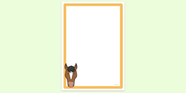 Horse Role Play Mask Page Border | Page Borders | Twinkl
