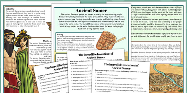 Incredible Inventions of Ancient Sumer Differentiated Reading