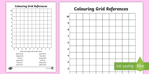 Colouring Grid References Worksheet Area Reference