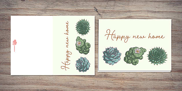 Happy New Home Succulents Card | Twinkl Party (teacher made)