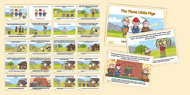 The Three Little Pigs Story French Translation - Twinkl