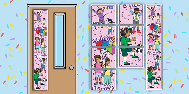 Día del Niño - Decoración para puerta - Twinkl