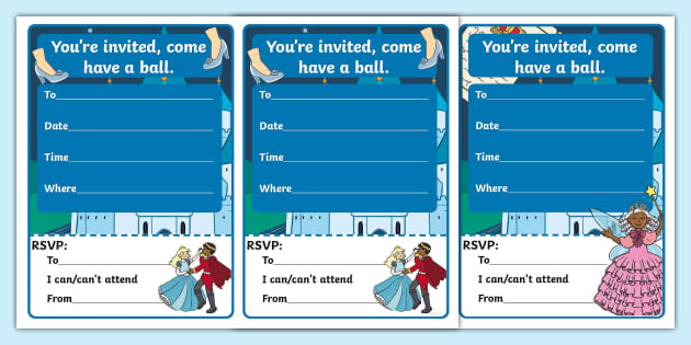FREE! - Cinderella Party Invitations | Twinkl Party | Princess KS1