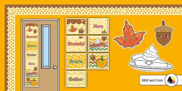 Thanksgiving Door Decor for Classroom | Twinkl USA
