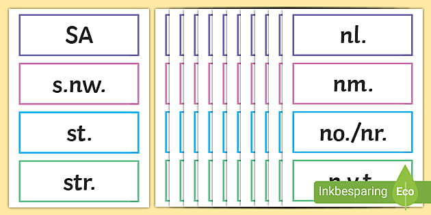 FREE! - Afkortings Woordkaarte - Twinkl