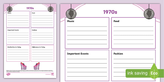 1970s Fact File Template (teacher made) - Twinkl