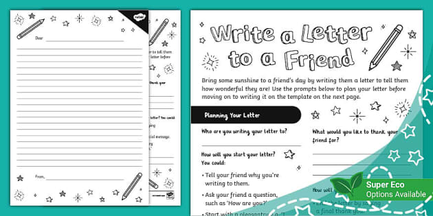 Write a Letter to a Friend (Lehrer gemacht) - Twinkl