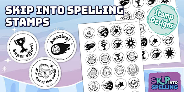 Skip Into Spelling Stamps
