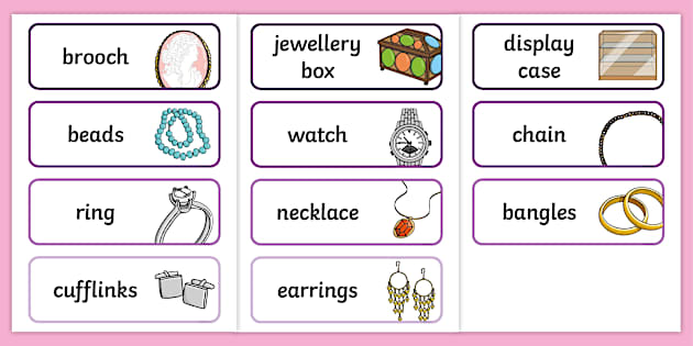 Cursive Jewellery Shop Role Play Labels - Twinkl