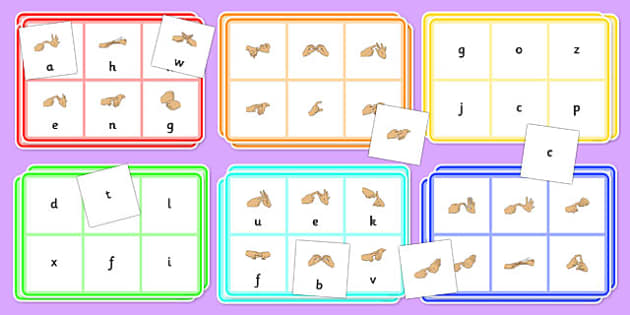 British Sign Language Alphabet Bingo And Lotto Game