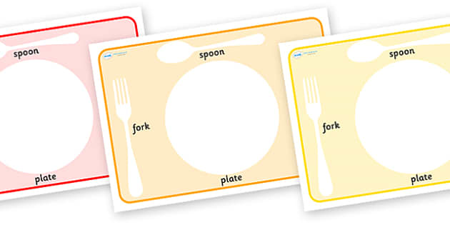 Plate and Cutlery Placemats (teacher made)