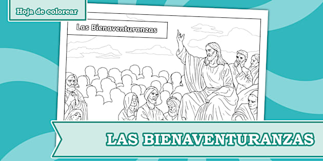 Hoja de colorear: Las Bienaventuranzas | Twinkl