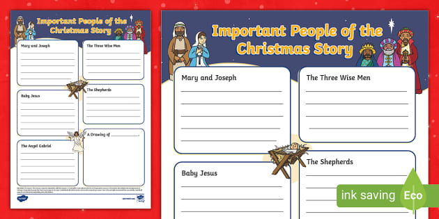 Important People of the Christmas Story Fact File Template