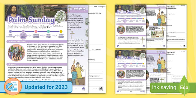 LKS2 Palm Sunday Differentiated Comprehension Activity