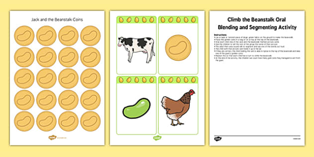Climb The Beanstalk Oral Blending And Segmenting Activity Resource Pack
