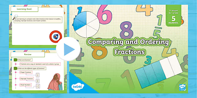 Comparing and Ordering Fractions PowerPoint Grade 5 - Twinkl Comparing and Ordering Fractions PowerPoint Grade 5 - Twinkl