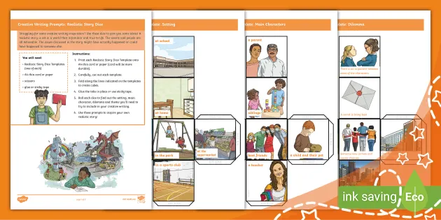 Creative Writing Prompts: Realistic Story Dice - Twinkl