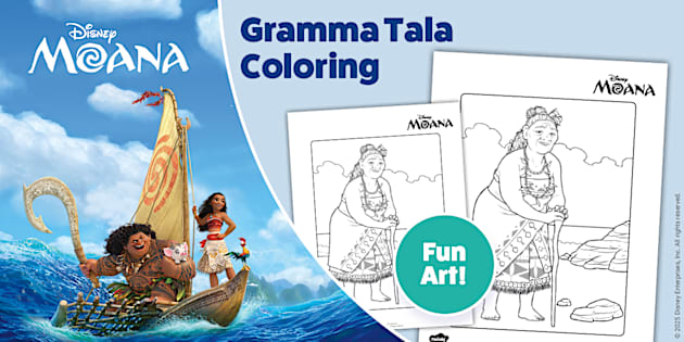 Moana: Gramma Tala Coloring Page