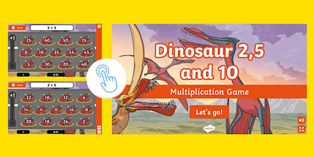 Dinosaur 2,5 and 10 Multiplication Game (teacher made)