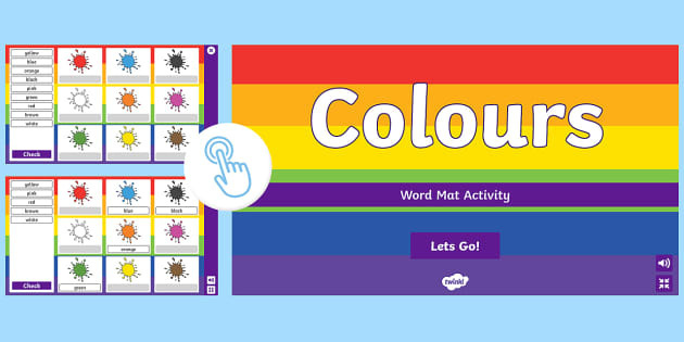 Colours Interactive Word Mat Teacher Made Twinkl
