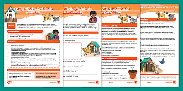 STEM Outdoors: Design a Shelter for Animals (teacher made)