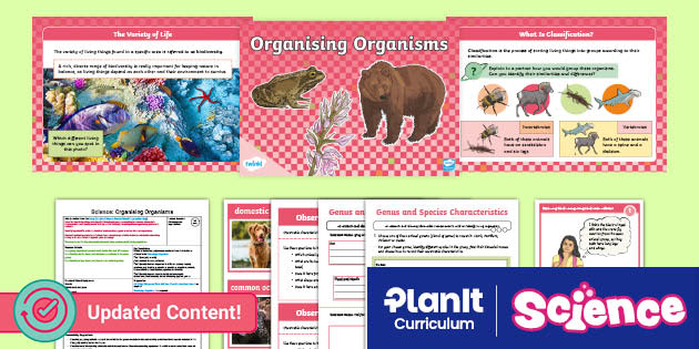 Y6 Living Things & Their Habitats Organising Organisms Lesson 1