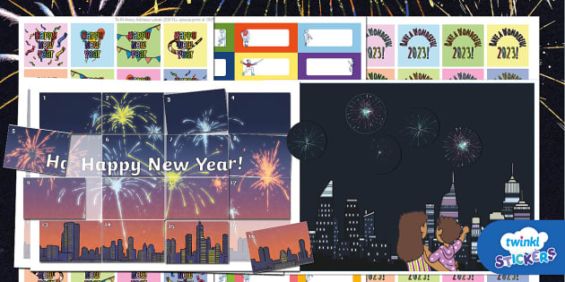 New Years Bumper Stickers Pack (teacher made) - Twinkl