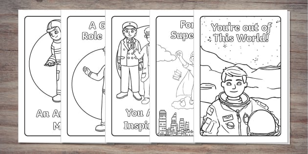 International Men's Day Colouring Cards | Twinkl Party