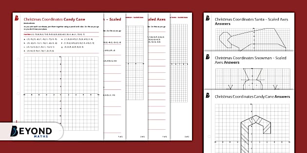 Maths Christmas: Coordinates (4 quadrants) Activity Pack