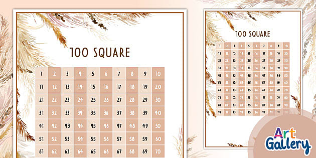 Boho Neutral 100 Square Poster | Twinkl Art Gallery - Twinkl