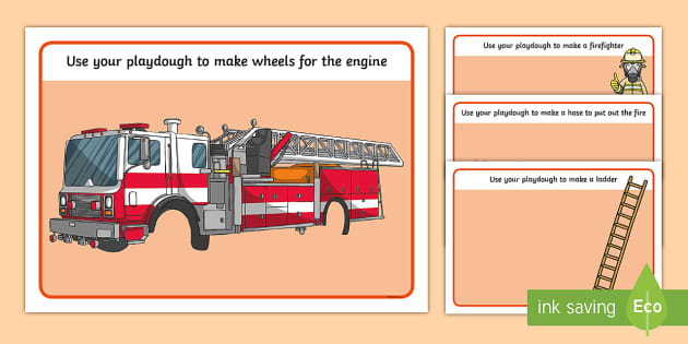 Fire Engine Playdough Mats (teacher made)