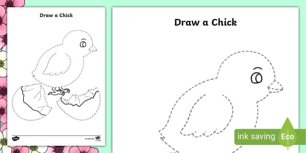 EYFS Draw a Chick Pencil Control Activity