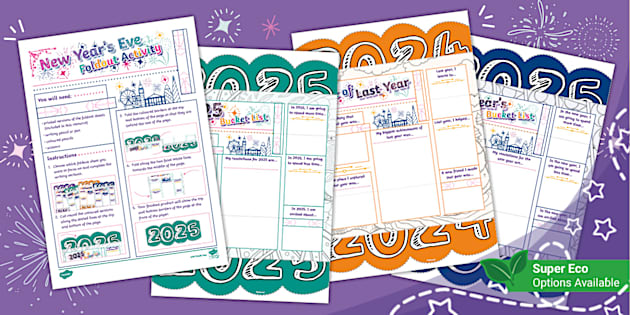 New Year's Eve Foldout Activity (teacher made) - Twinkl
