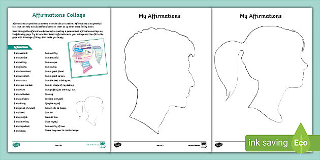 Affirmations Collage Activity - Wellbeing Resource