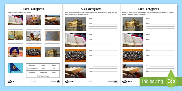 Sikh Artefacts Differentiated Differentiated Worksheet / Worksheets