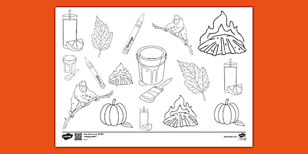 * NEW * Stuff That Is Orange Doodle Colouring Sheet