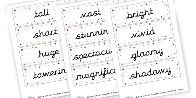 Adjective Cards