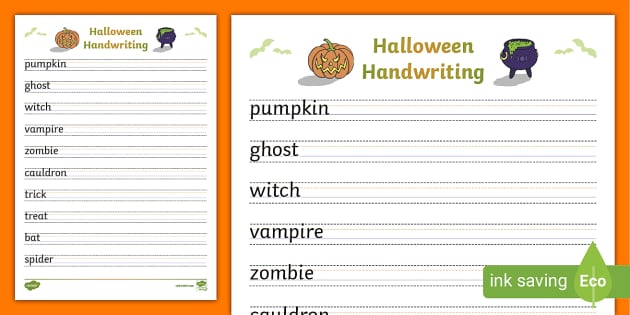 Halloween Handwriting Practice (teacher made) - Twinkl