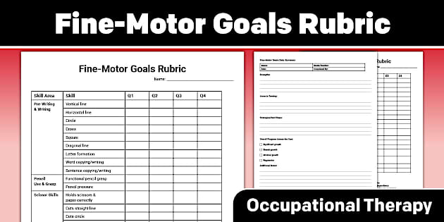 Fine-Motor Goals Rubric for OT Data Collection and Progress Tracking