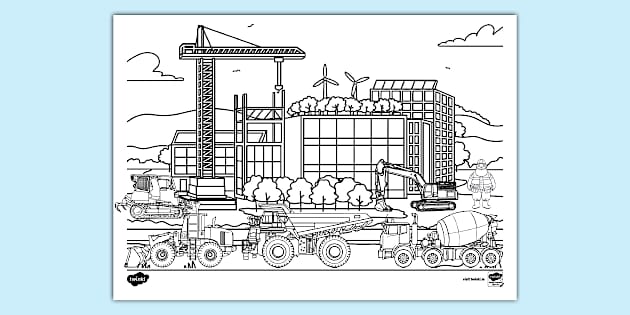construction zone coloring pages