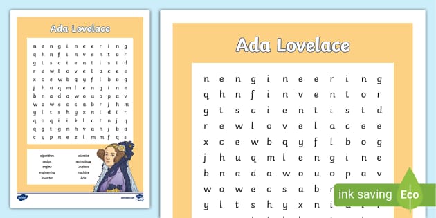 Ada Lovelace Word Search,Ada Lovelace (teacher made)