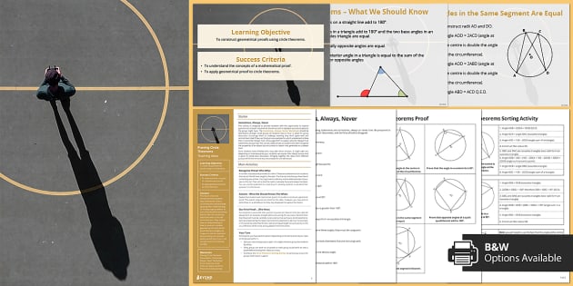 GCSE Proving Circle Theorems Lesson Pack (professor feito) GCSE Proving Circle Theorems Lesson Pack (professor feito)