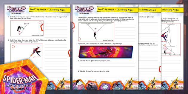 FREE Spider-Man™: Calculating Angles Activity for 6th-8th