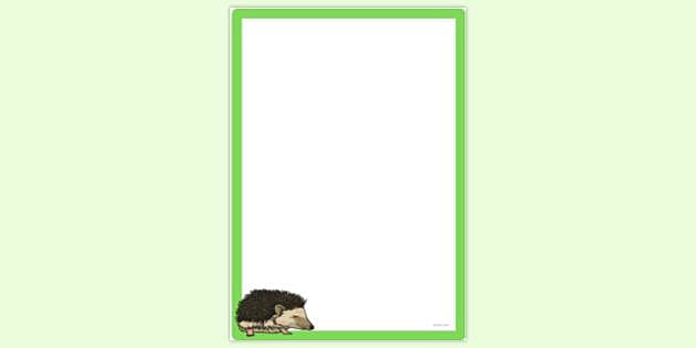 FREE! - Simple Blank Hedgehog Page Border | Page Borders | Twinkl